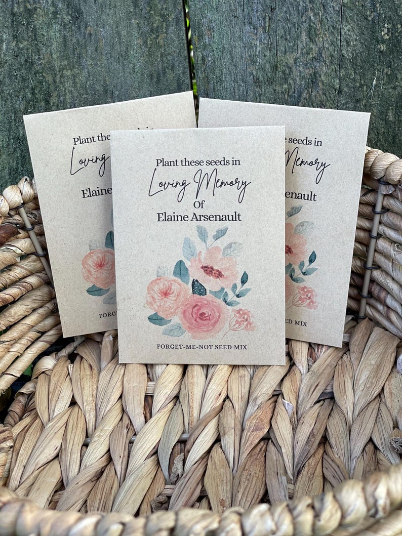 In Loving Memory Wildflower Seed Packet, Memorial Favor, Funeral Packet ...