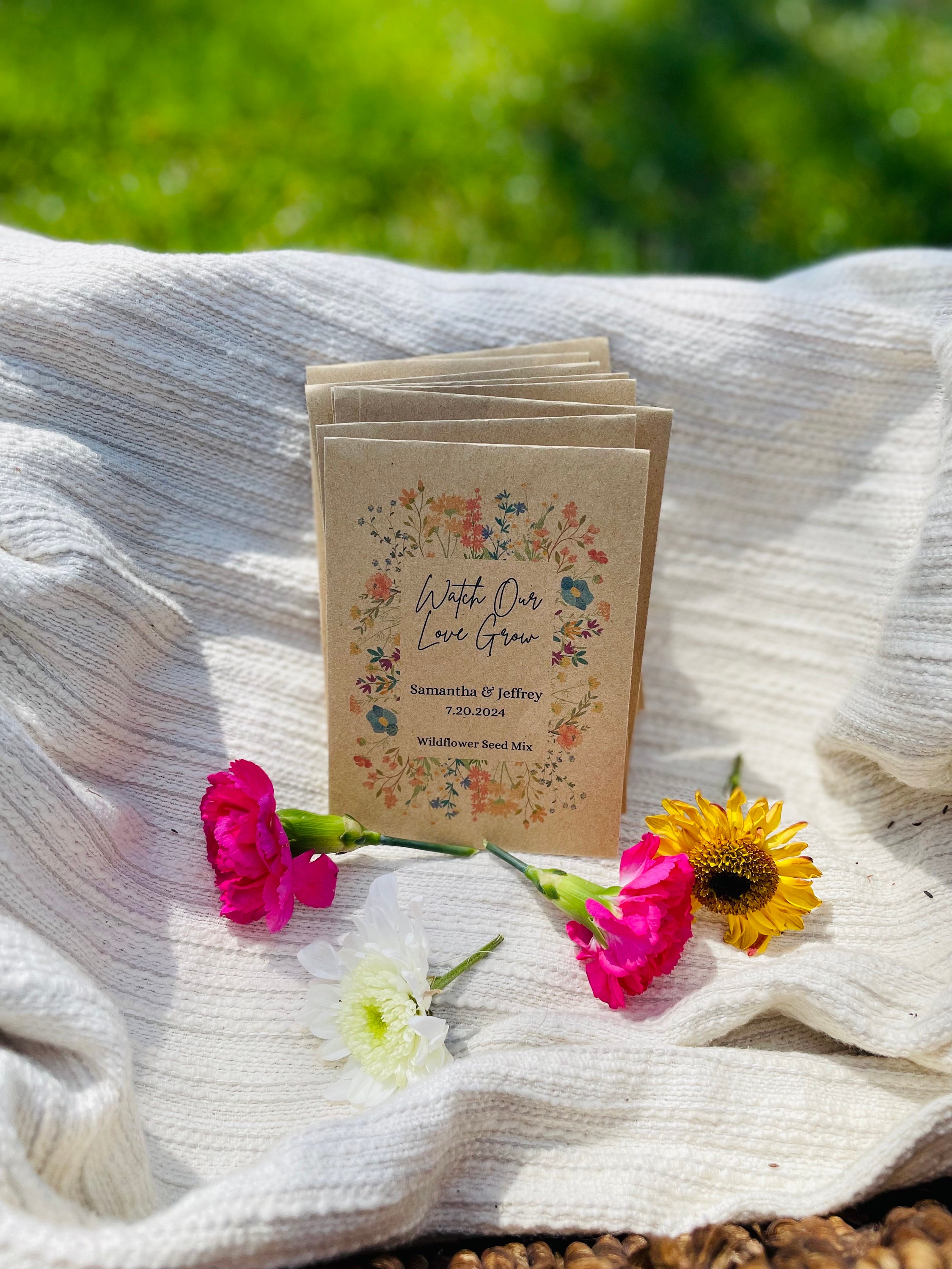 Watch Love Grow Wildflower Seed Packet Favors for Wedding or Bridal ...