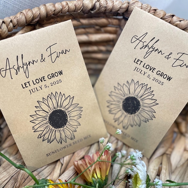 Sunflower Seed Packets Wedding Favors - Etsy