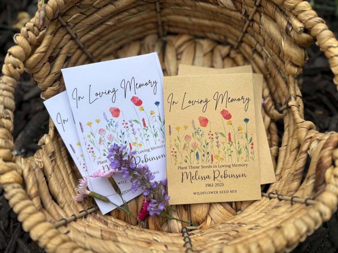 In Loving Memory Wildflower Seed Packet, Memorial Favor, Funeral Packet ...