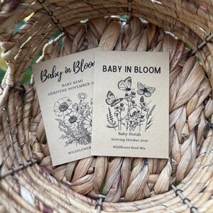 Baby in Bloom Wildflower Seed Packet Favors for Baby Shower, Custom ...
