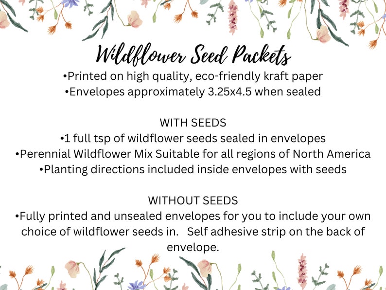 Wild Together Wildflower Seed Packet Favors for Wedding or Bridal ...