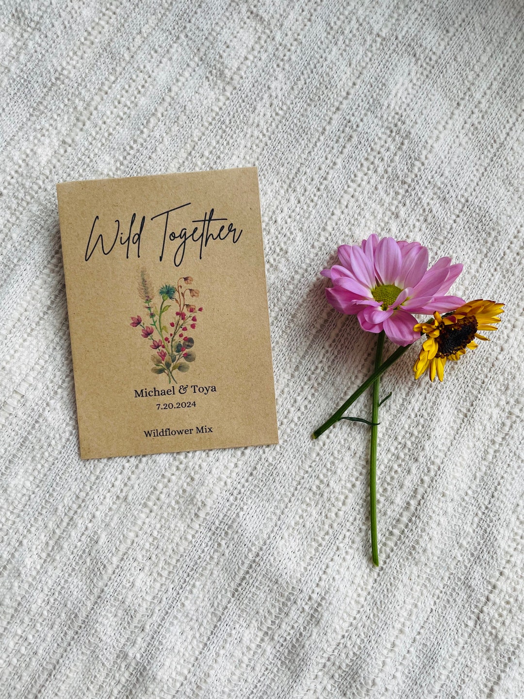 Wild Together Wildflower Seed Packet Favors for Wedding or Bridal Shower, Custom Personalized ...