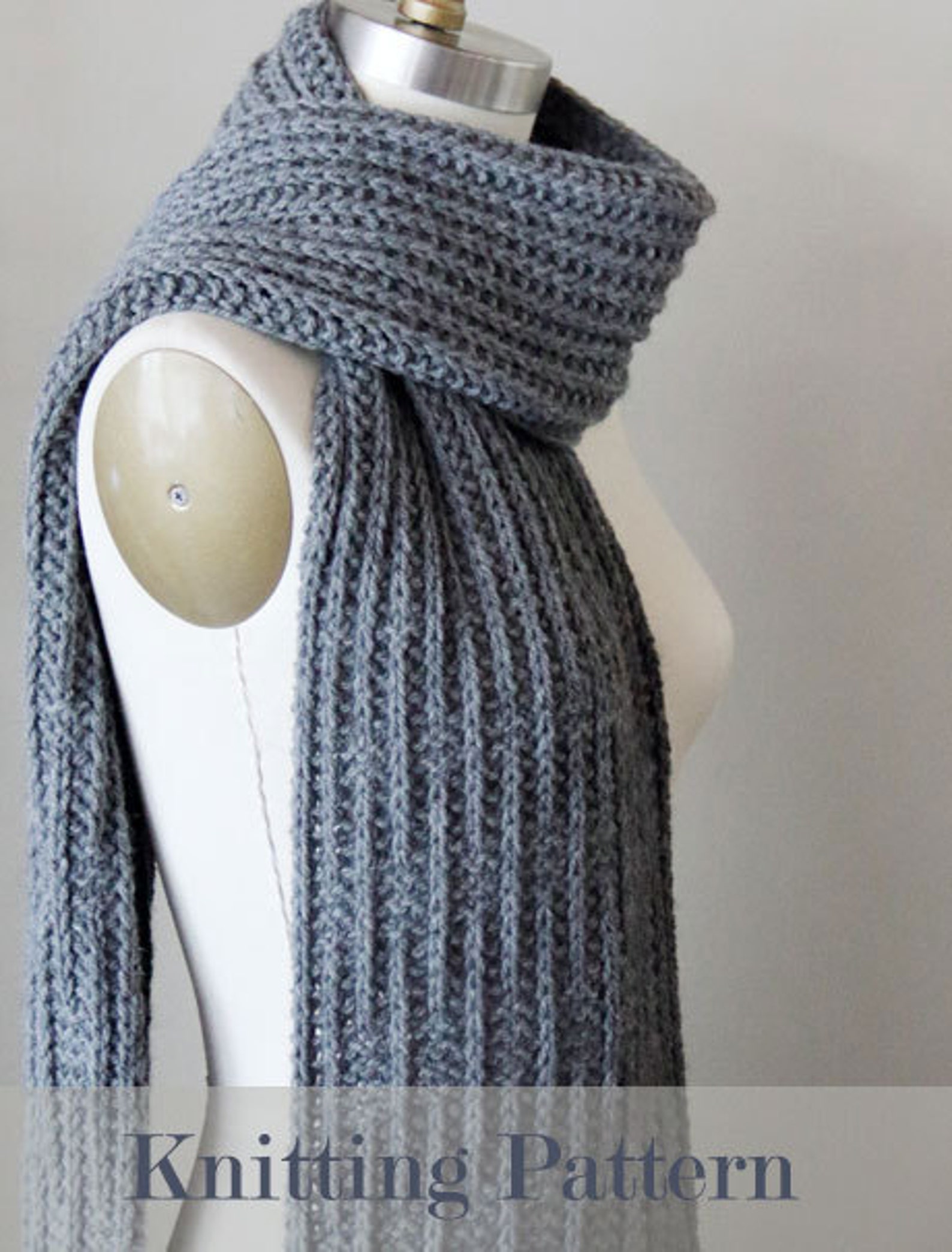 Dash of Brioche Scarf PATTERN, Knit Scarf Pattern, Knitted Scarf ...