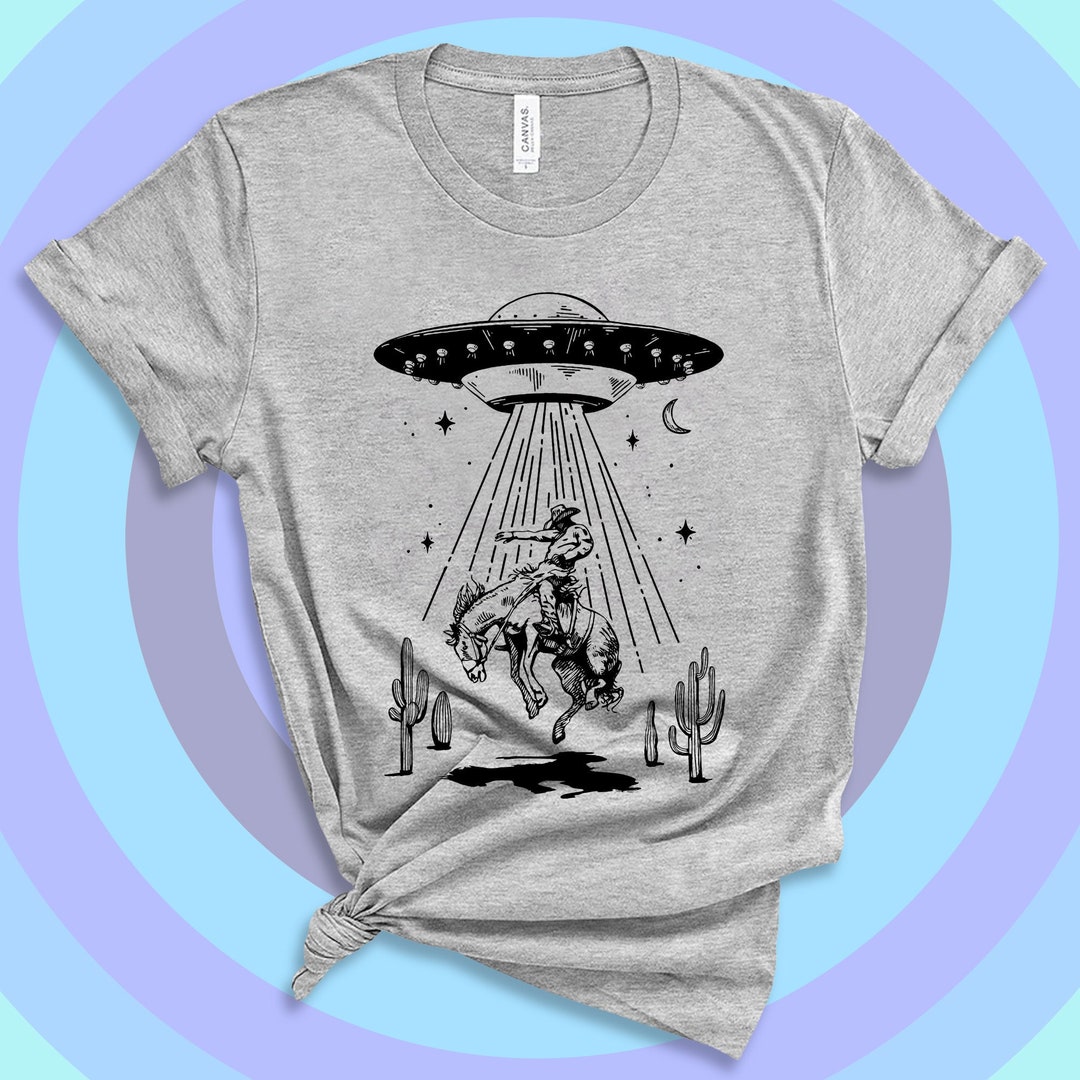 Alien Abduction Rodeo T-shirt: Western Cowboy UFO Tee - Etsy