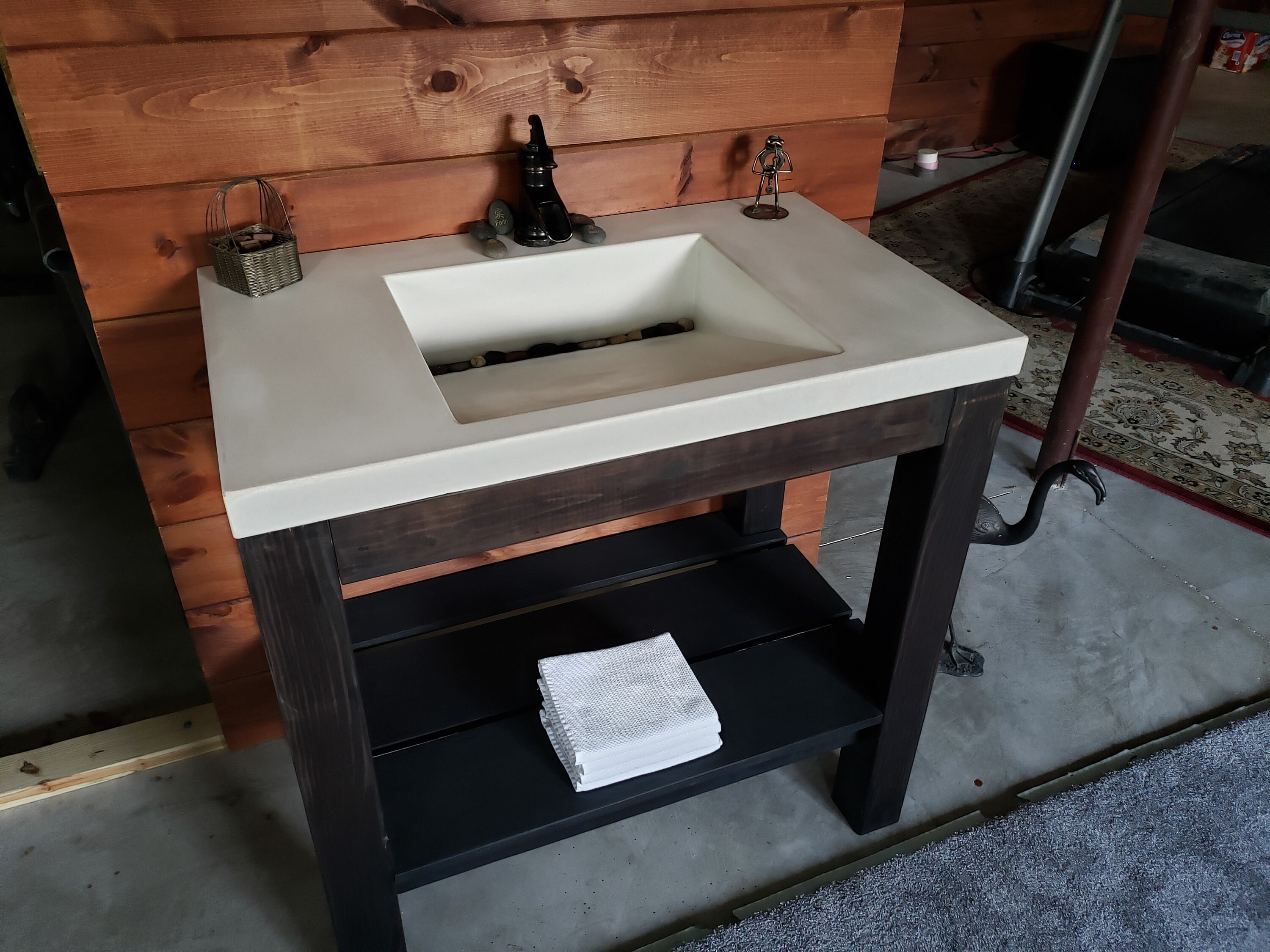 Concrete Vanity Slot Drain Sink Vanity Base Combo - Etsy