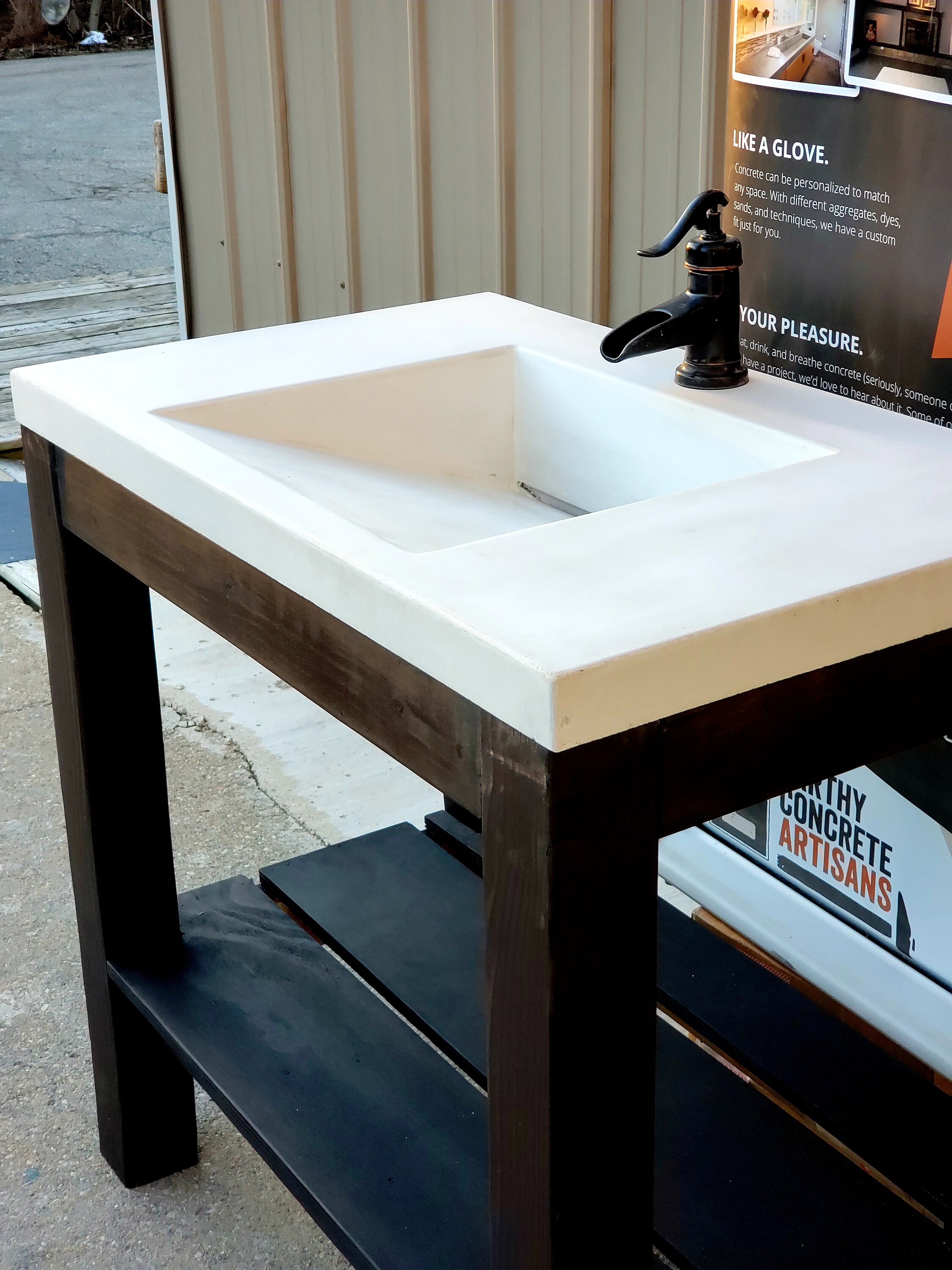 Concrete Vanity Slot Drain Sink Vanity Base Combo - Etsy