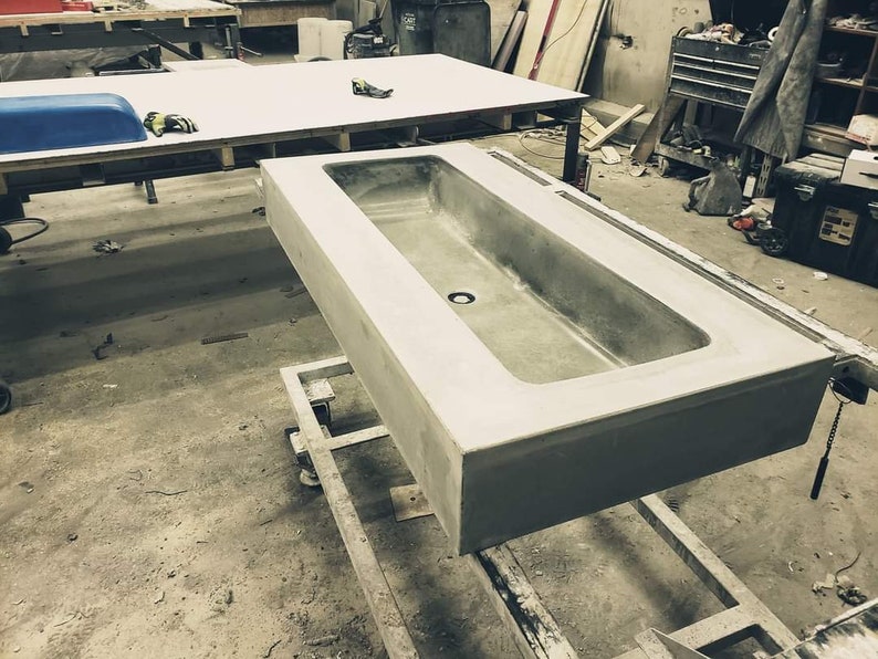 Concrete Trough Sink Vanity Base Combo - Etsy