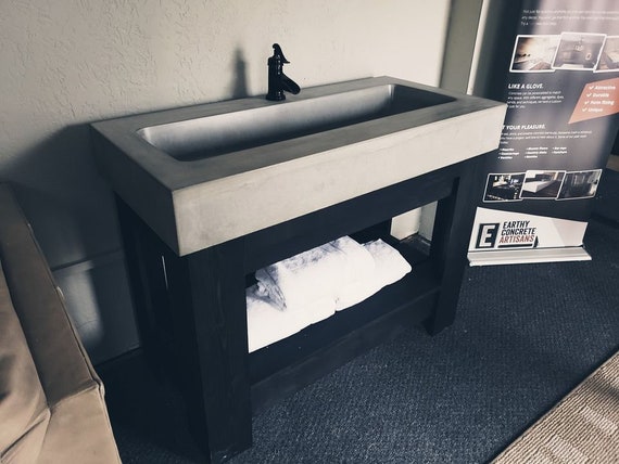 Concrete Trough Sink Vanity Base Combo - Etsy