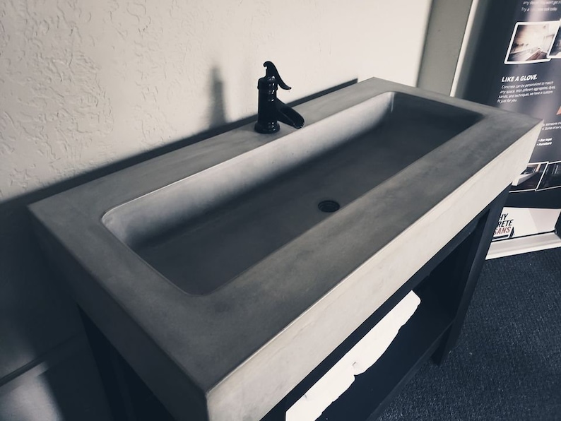 Concrete Trough Sink + Vanity Base Combo. ***MEMORIAL DAY SALE*** - Etsy