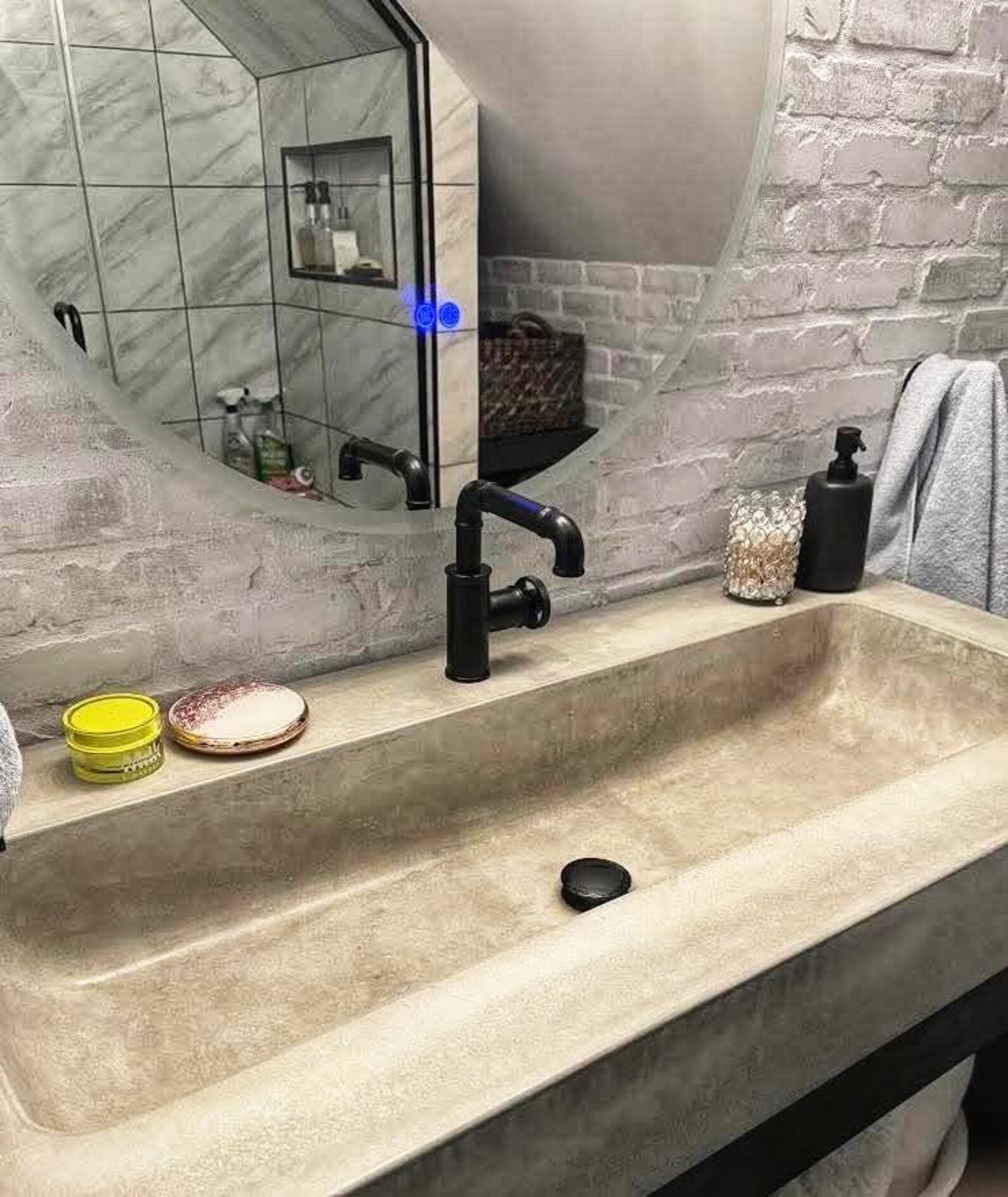Concrete Trough Sink + Vanity Base Combo - Etsy