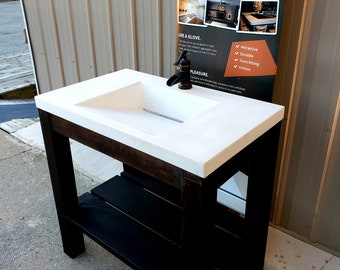 Concrete Vanity Slot Drain Sink 6' Long - Etsy