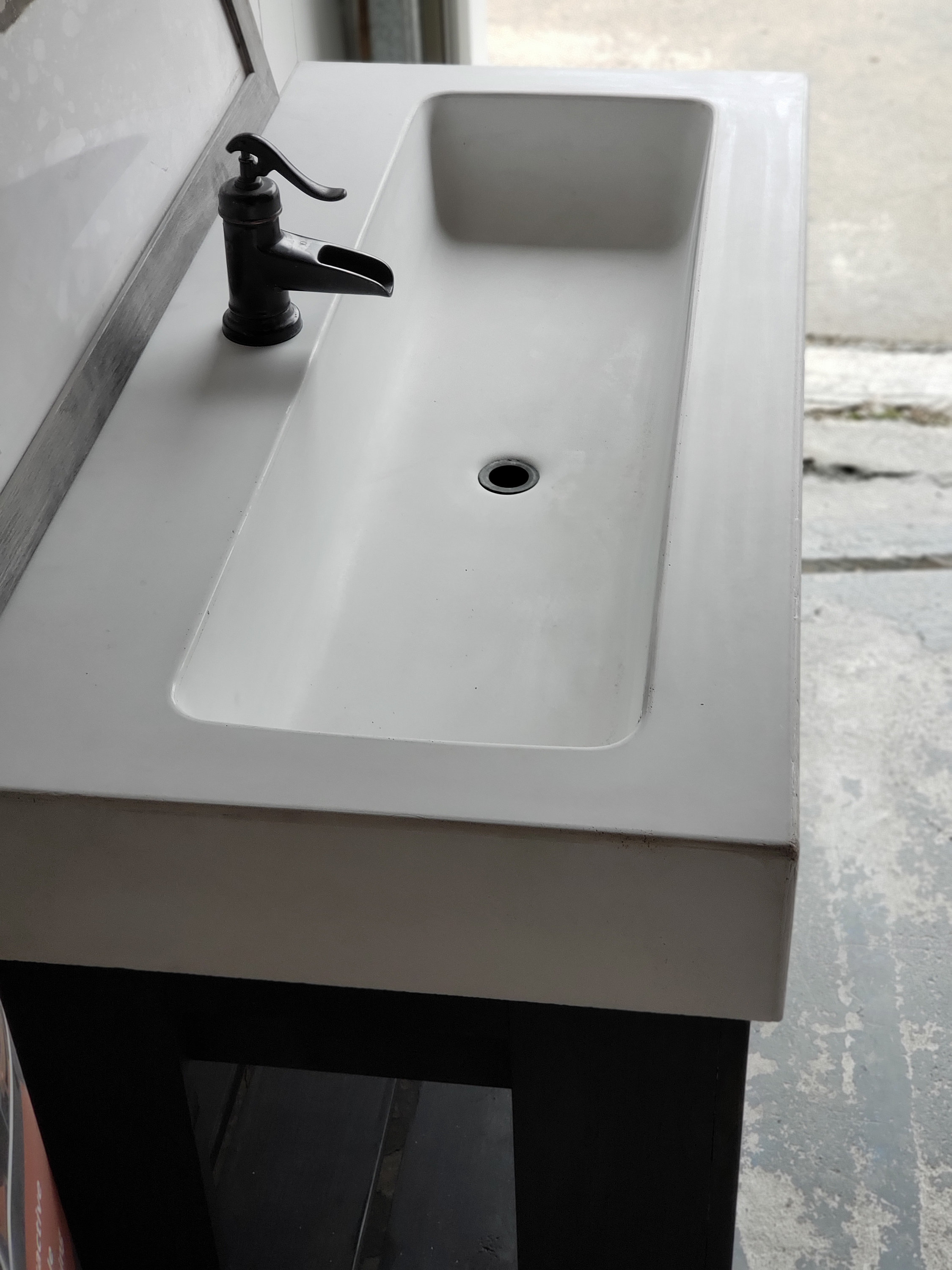 Concrete Trough Sink W/ebony Base Combo - Etsy
