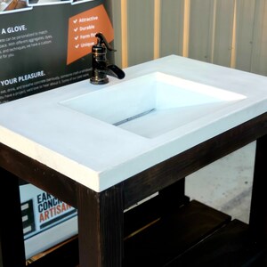 Concrete Vanity Slot Drain Sink Vanity Base Combo - Etsy