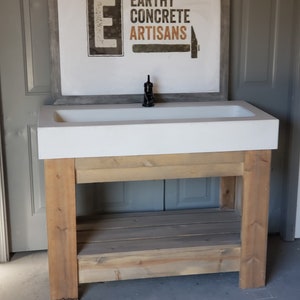 Concrete Trough Sink + Vanity Base Combo - Etsy