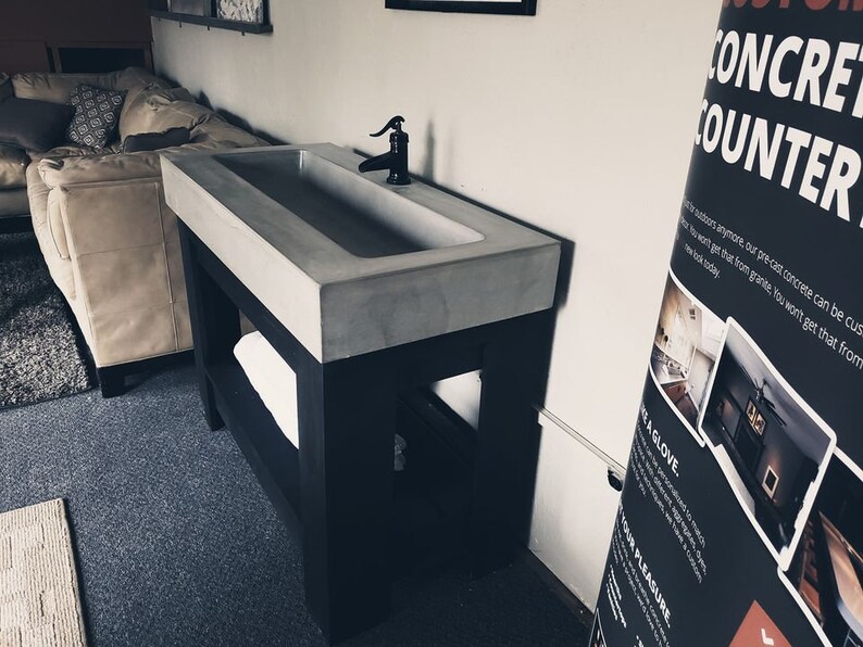 Concrete Trough Sink Vanity Base Combo - Etsy