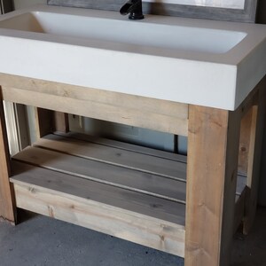 Concrete Trough Sink + Vanity Base Combo - Etsy