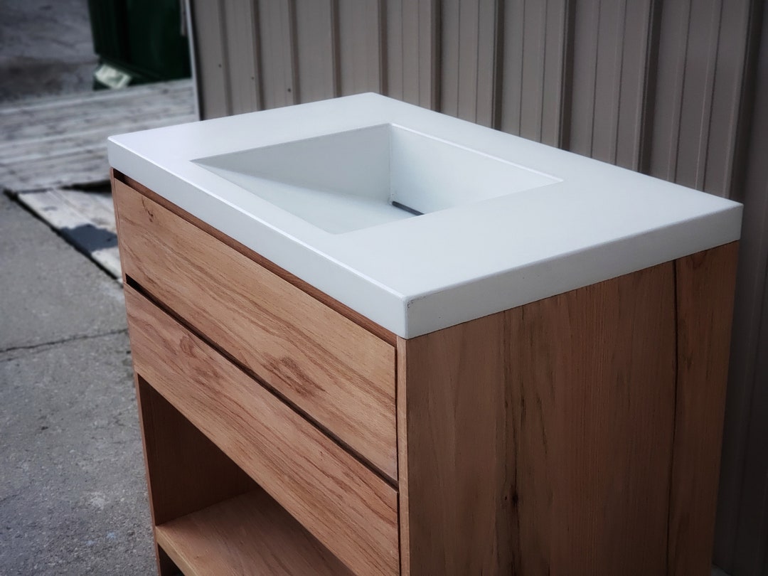 Concrete Vanity Top ramp Sink With Vanity Base - Etsy