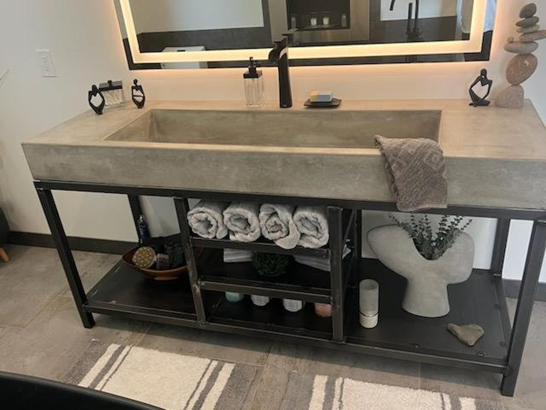 Concrete Vanity Slot Drain Sink ***6' Long*** (BASE NOT INCLUDED) - Etsy