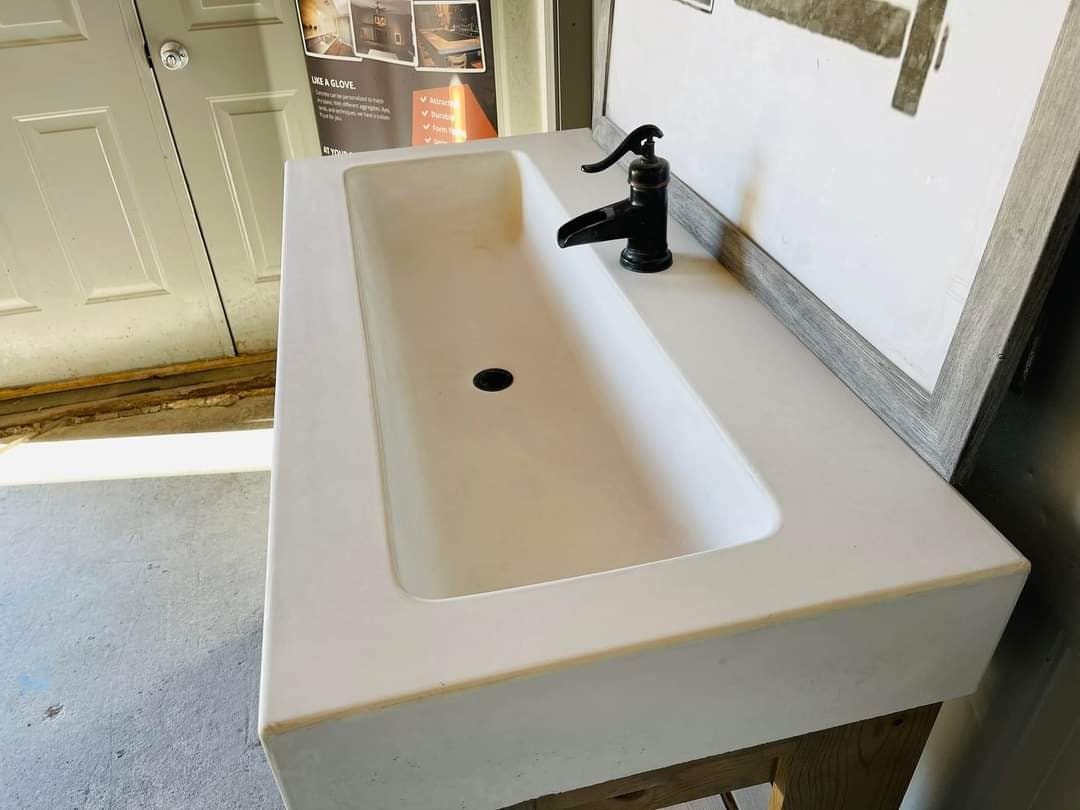 Concrete Trough Sink + Vanity Base Combo - Etsy