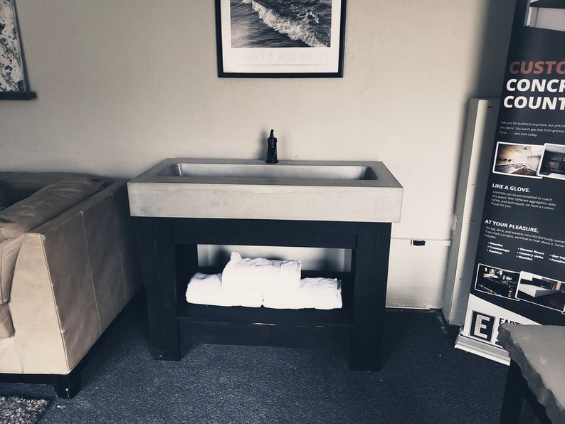 Concrete Trough Sink Vanity Base Combo - Etsy