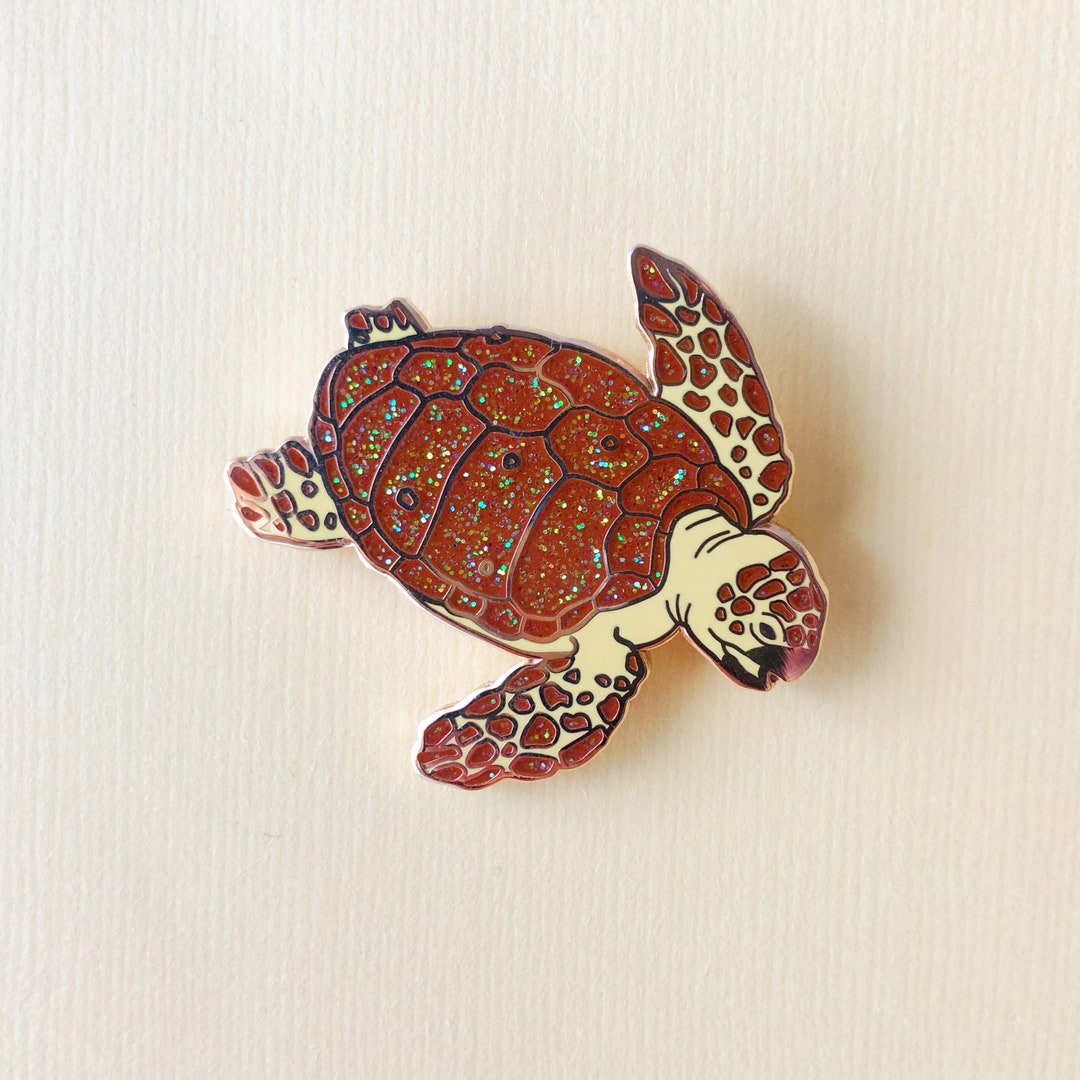 Loggerhead Sea Turtle Enamel Pin - Etsy