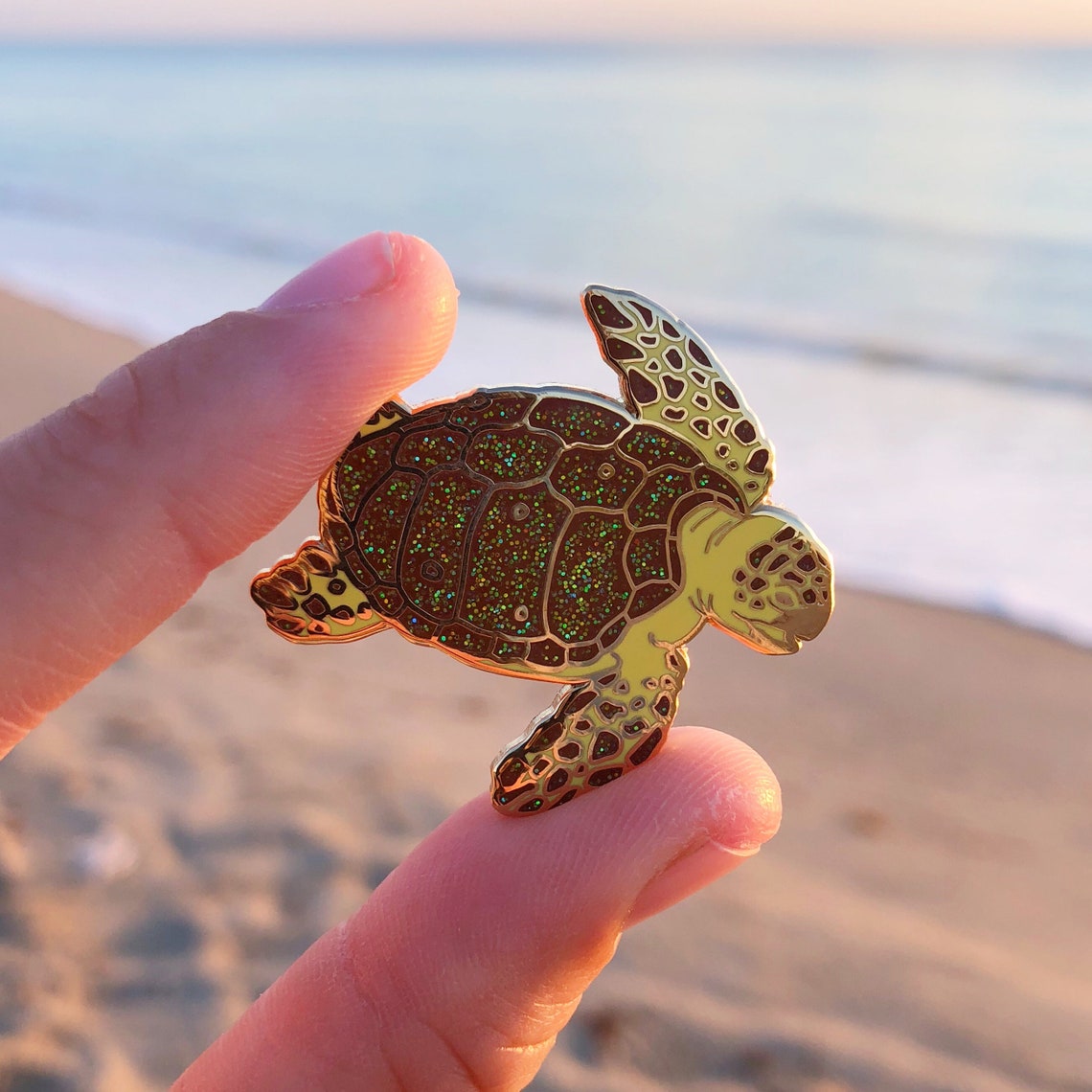 Loggerhead Sea Turtle Enamel Pin - Etsy