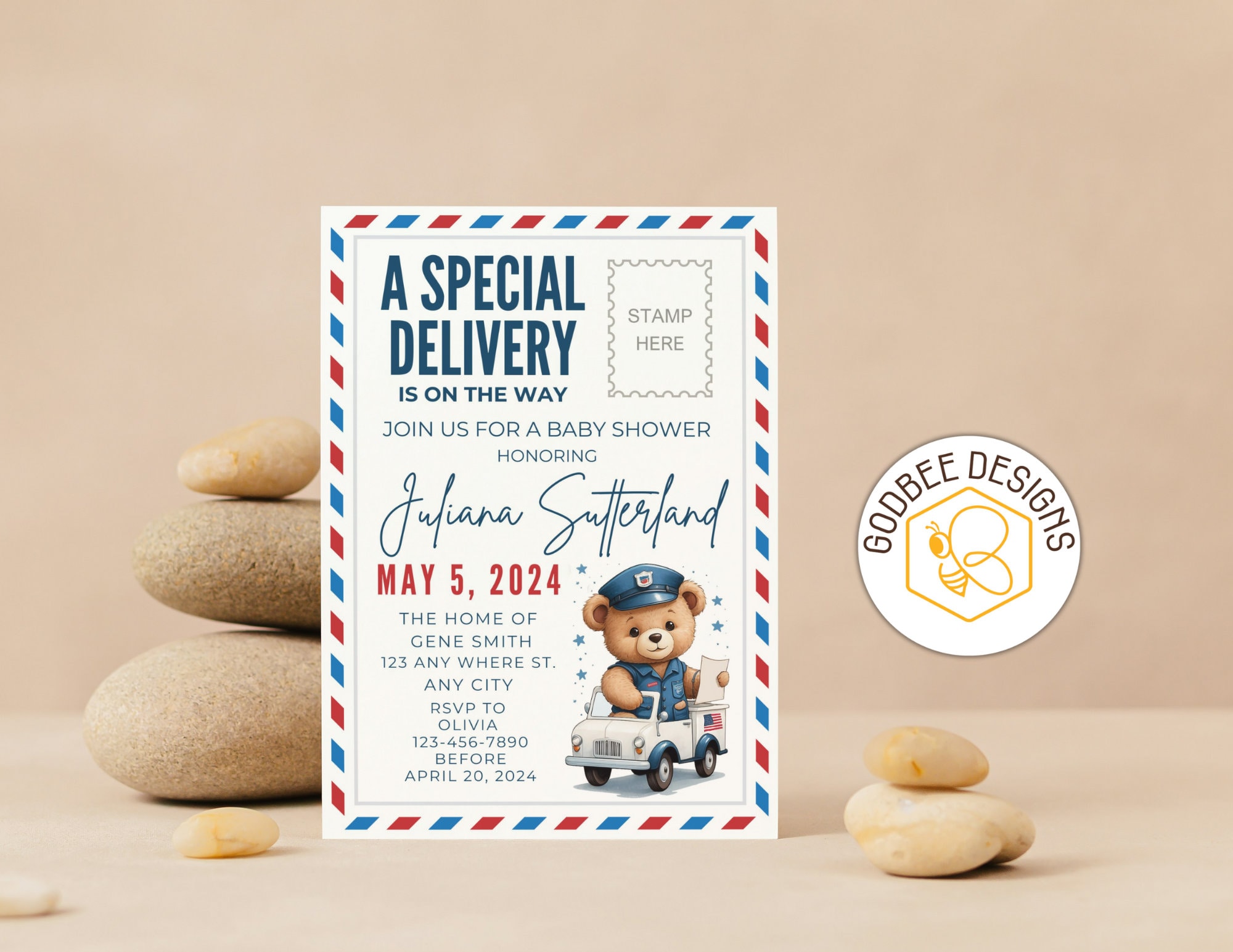 Special Delivery Baby Shower Invitation, USPS, Special Package UPS ...