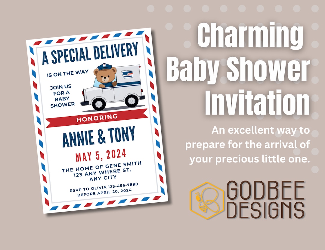Special Delivery Baby Shower Invitation, USPS, Special Package UPS ...