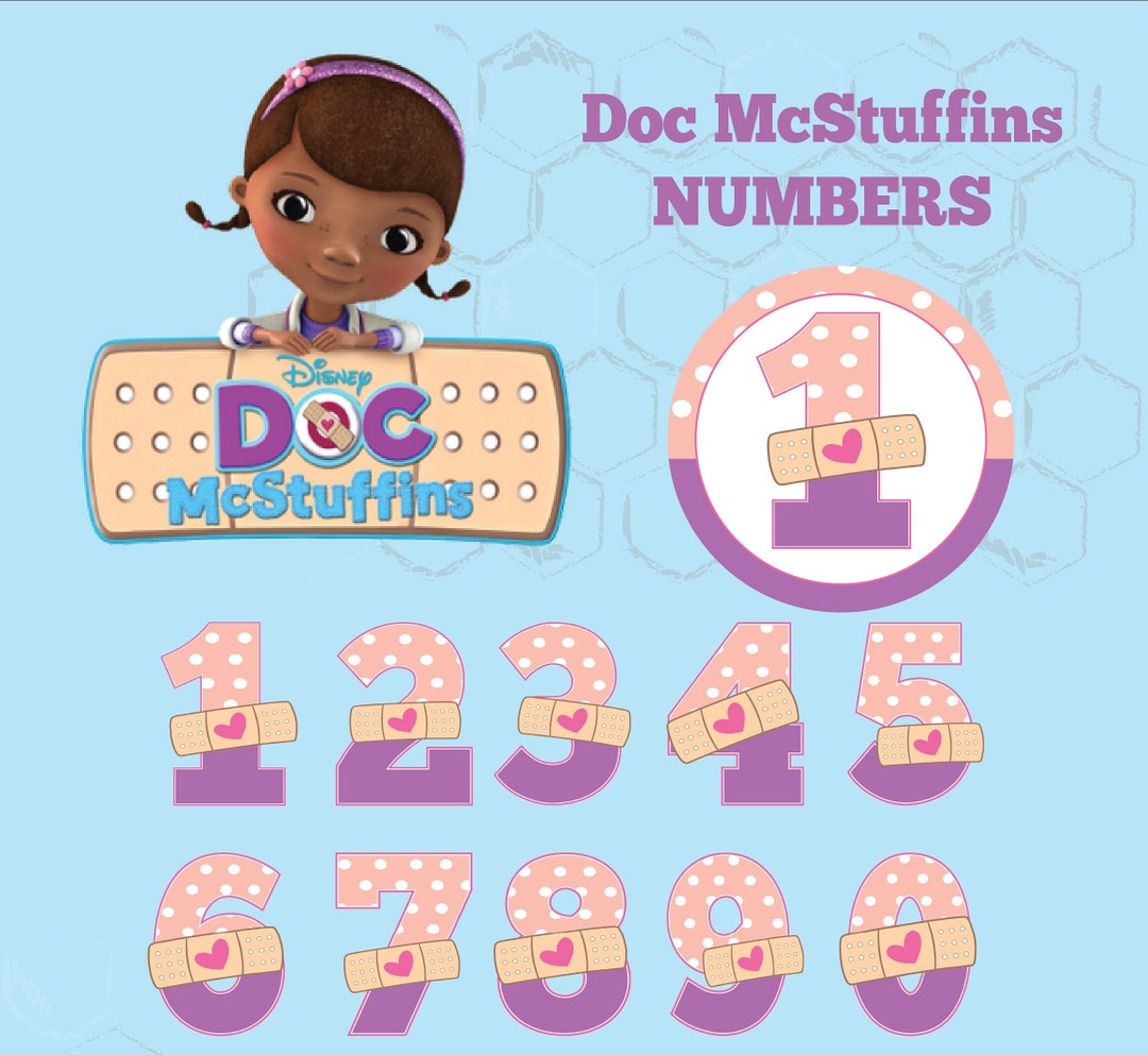 Doc Mcstuffins Numbers for Birthday Party; Doctor; Silhouette, Cricut ...