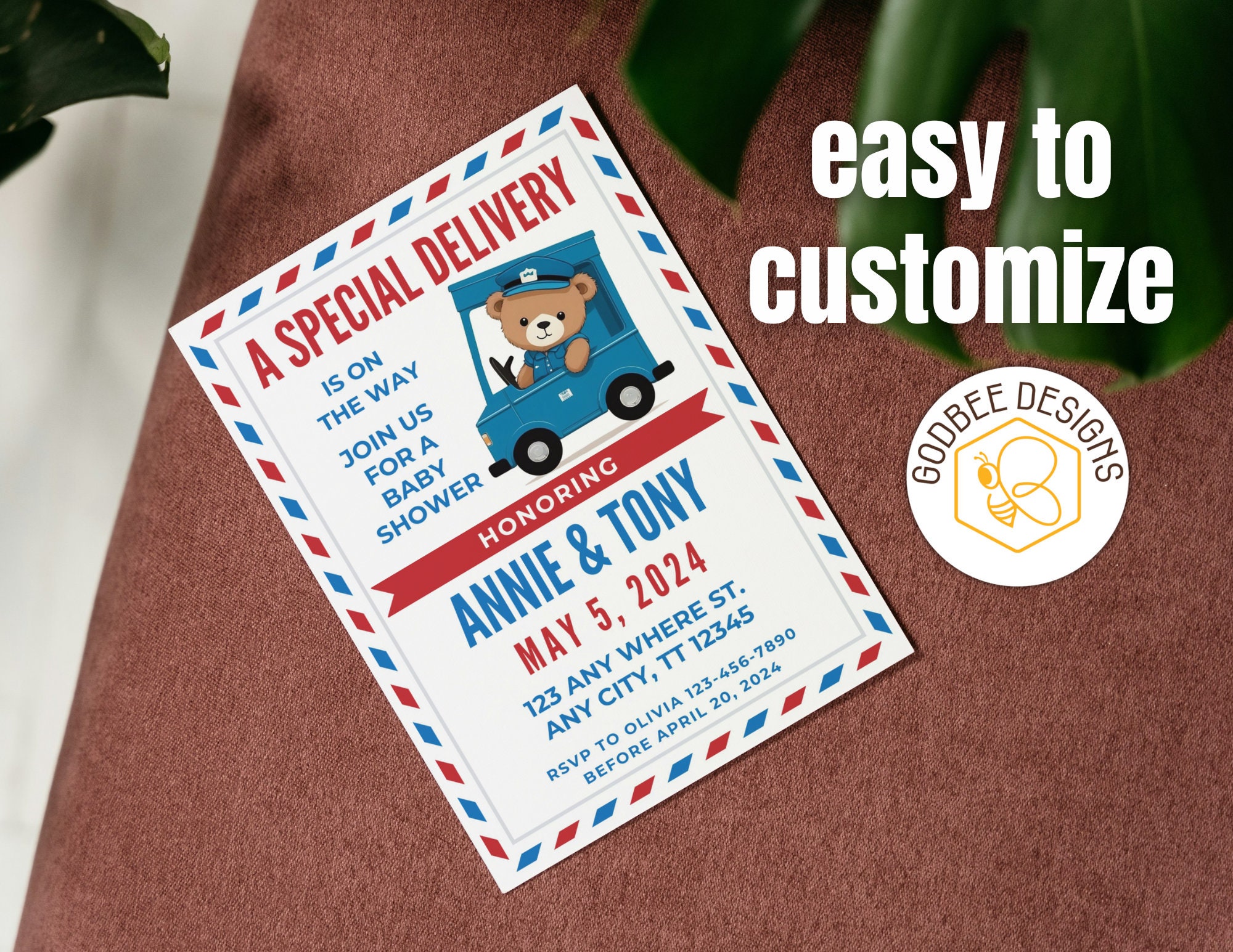 Special Delivery Baby Shower Invitation, USPS, Special Package UPS ...