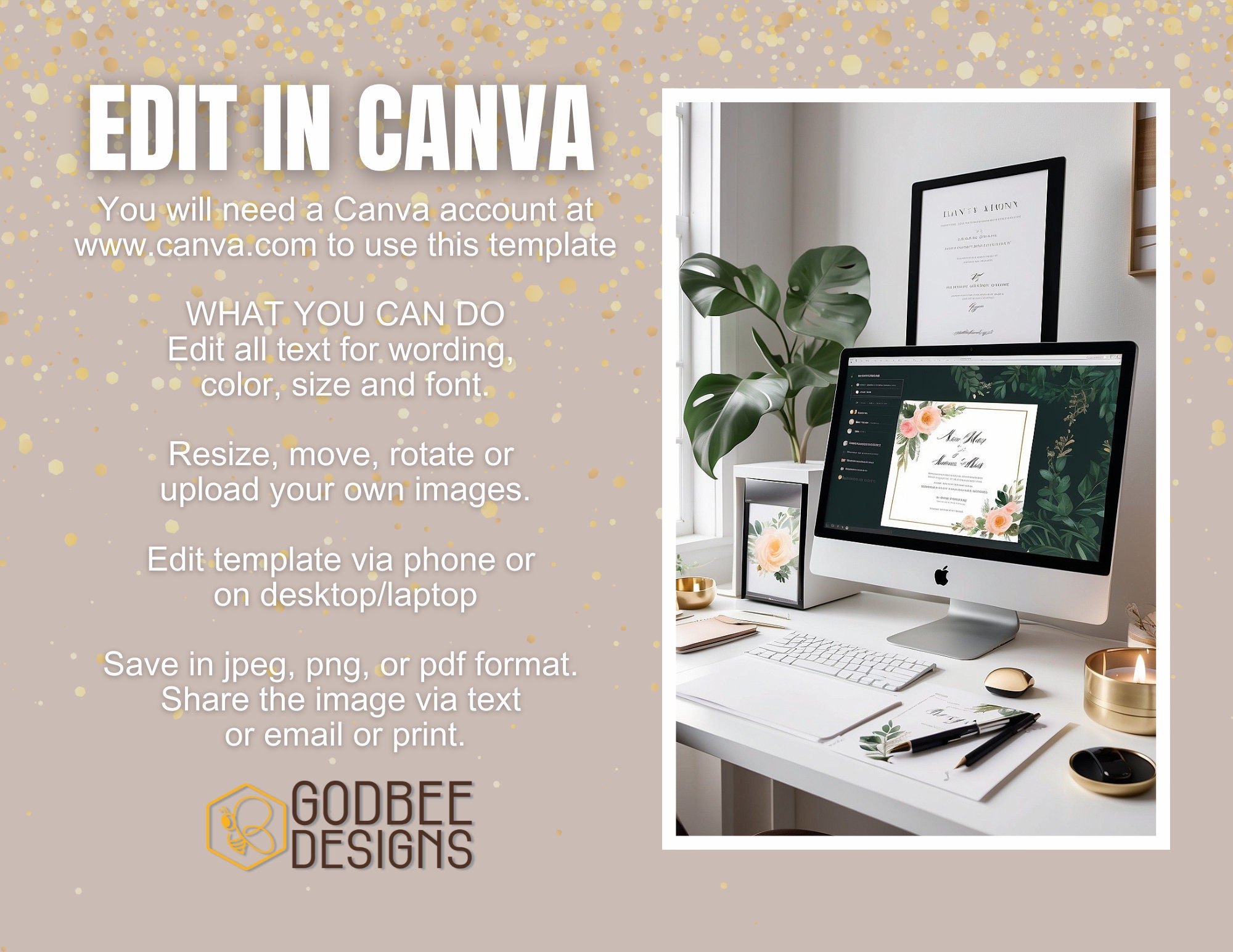 Graduation Evite, Graduation Invitation, Canva Template, Instant ...