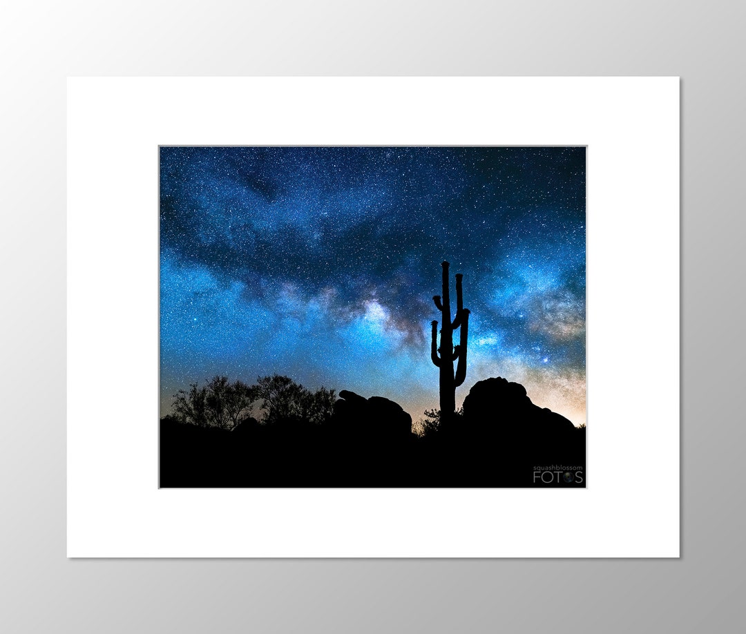 Saguaro Cactus, Milky Way Galaxy, Bagdad, Arizona, Night Photography ...