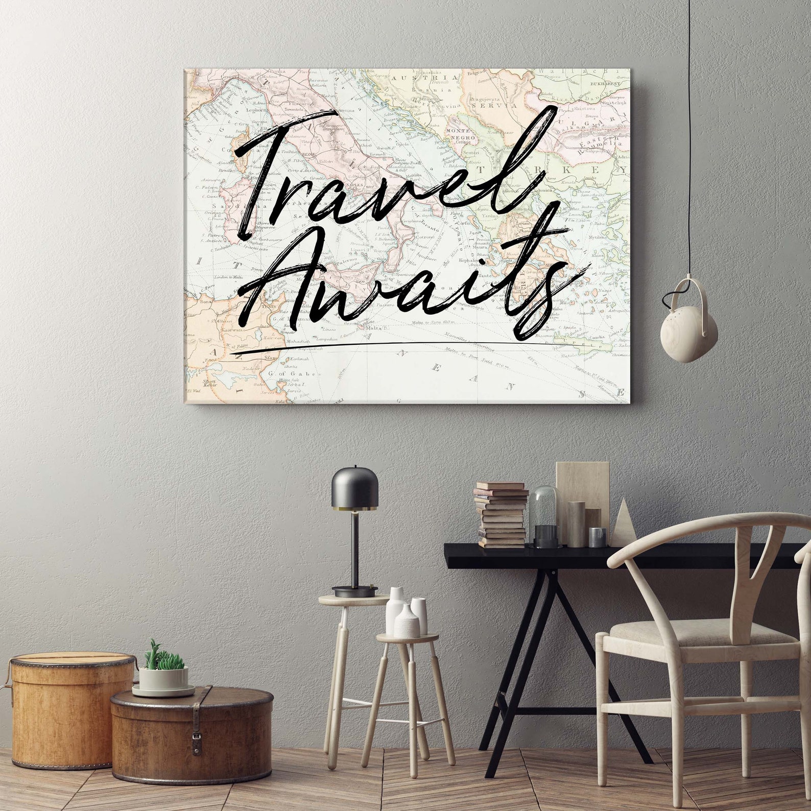 Travel Awaits Travel Canvas Art / Travel Wall Decor / World | Etsy