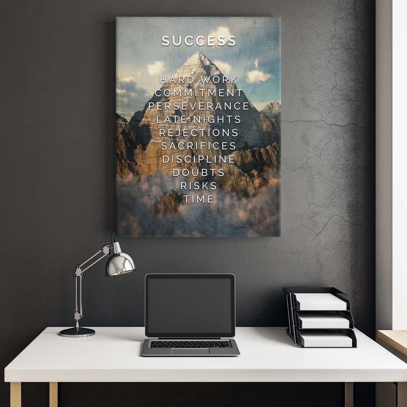 Mountain of Success - Motivational Canvas - Entrepreneur Art - Success ...