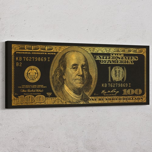 Money Art 100 Dollar Bill Canvas Classic 100 Dollar | Etsy