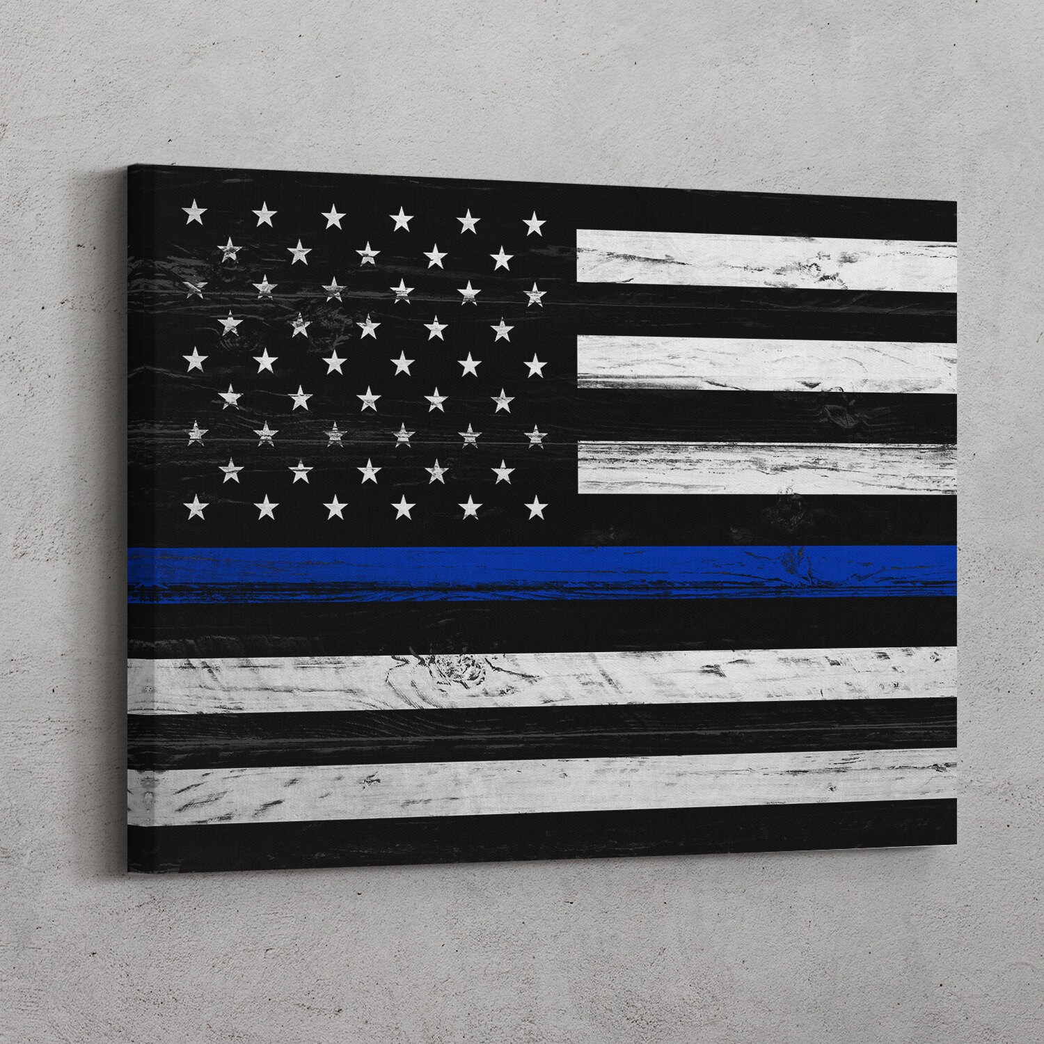 Thin Blue Line Canvas Thin Blue Line Art USA Flag Thin | Etsy