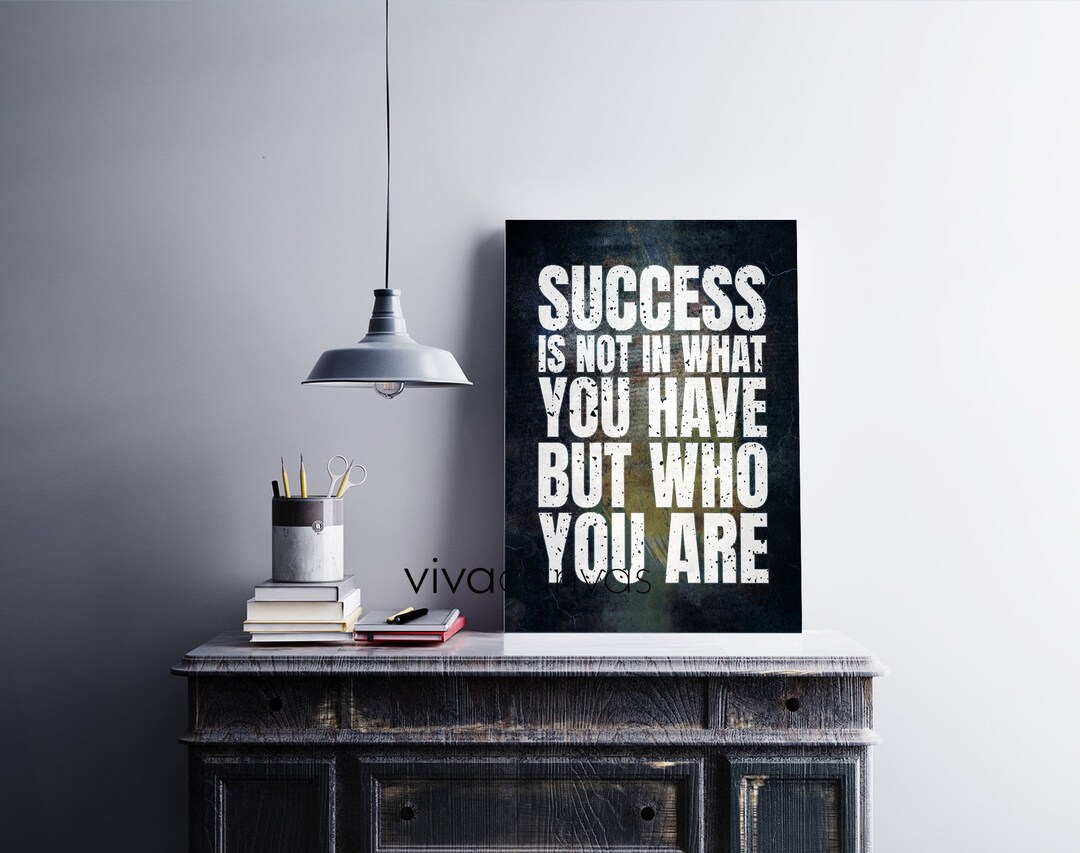 Success Motivation Canvas Print Motivational Saying Wall Modern Work ...