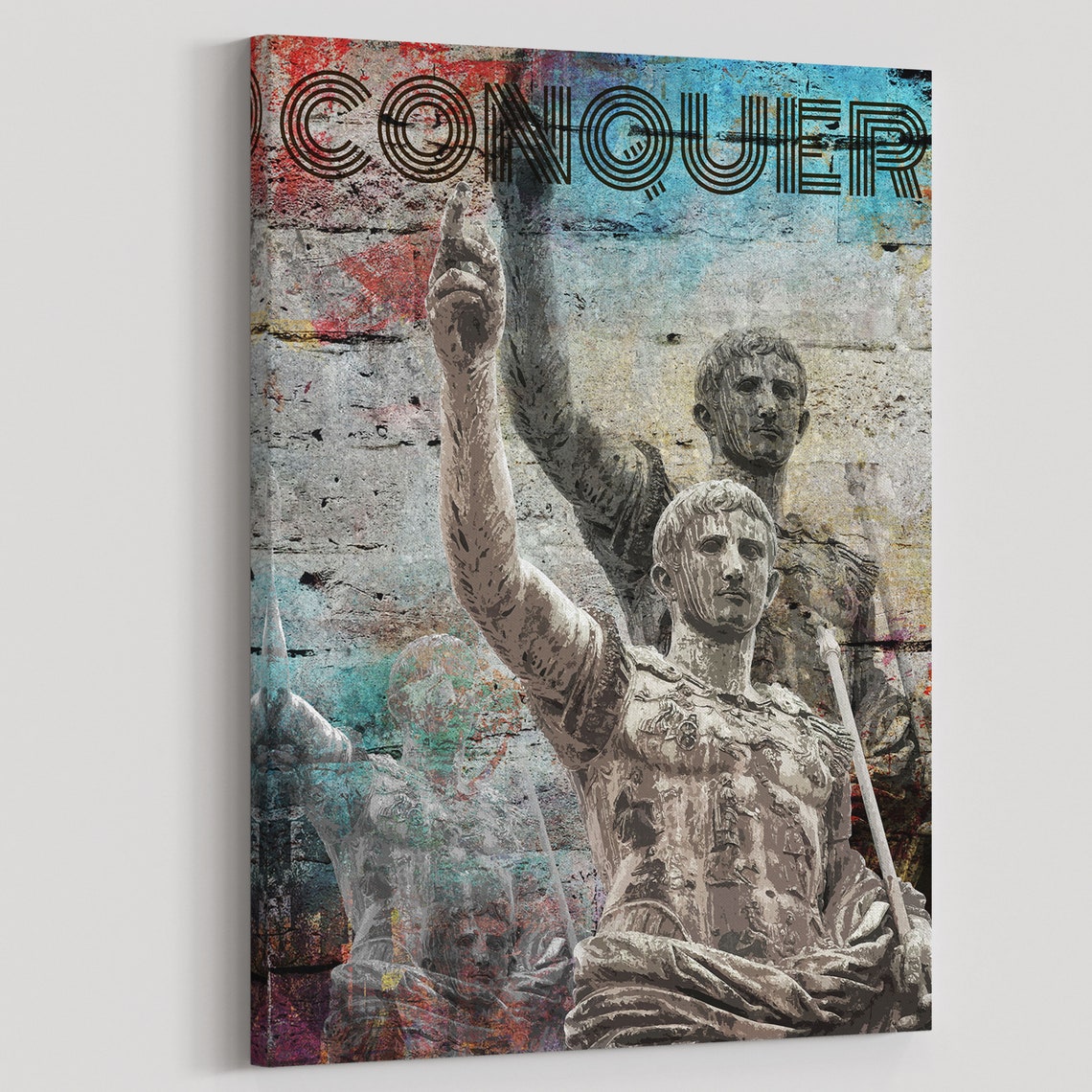 Conquer Modern Canvas Wall Art / Julius Caesar Statue / Pop - Etsy