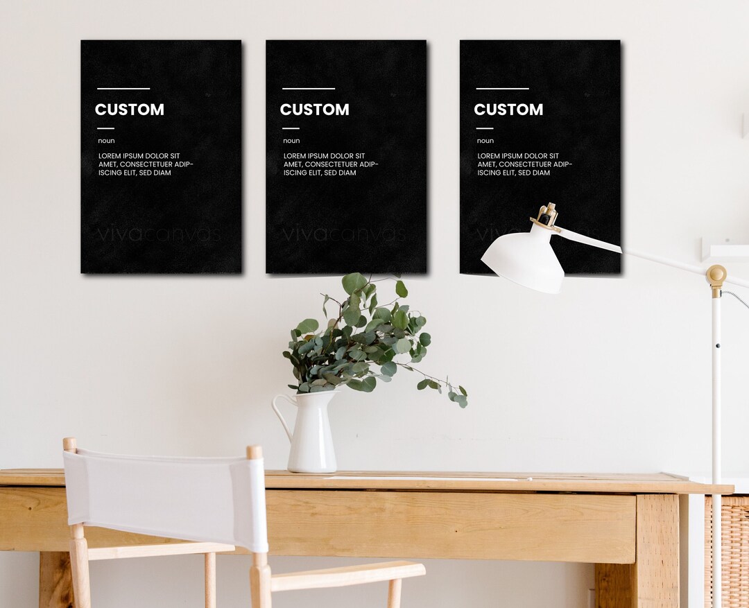 3x Canvas Definition Black, Custom Canvas Office Decor Inspiration ...