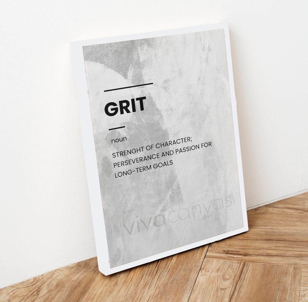 Grit White Definition - Motivational Canvas - Grit Art - Grit Canvas ...