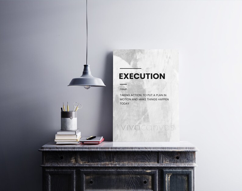 Execution White Definition - Motivational Canvas Art - Execution Art ...