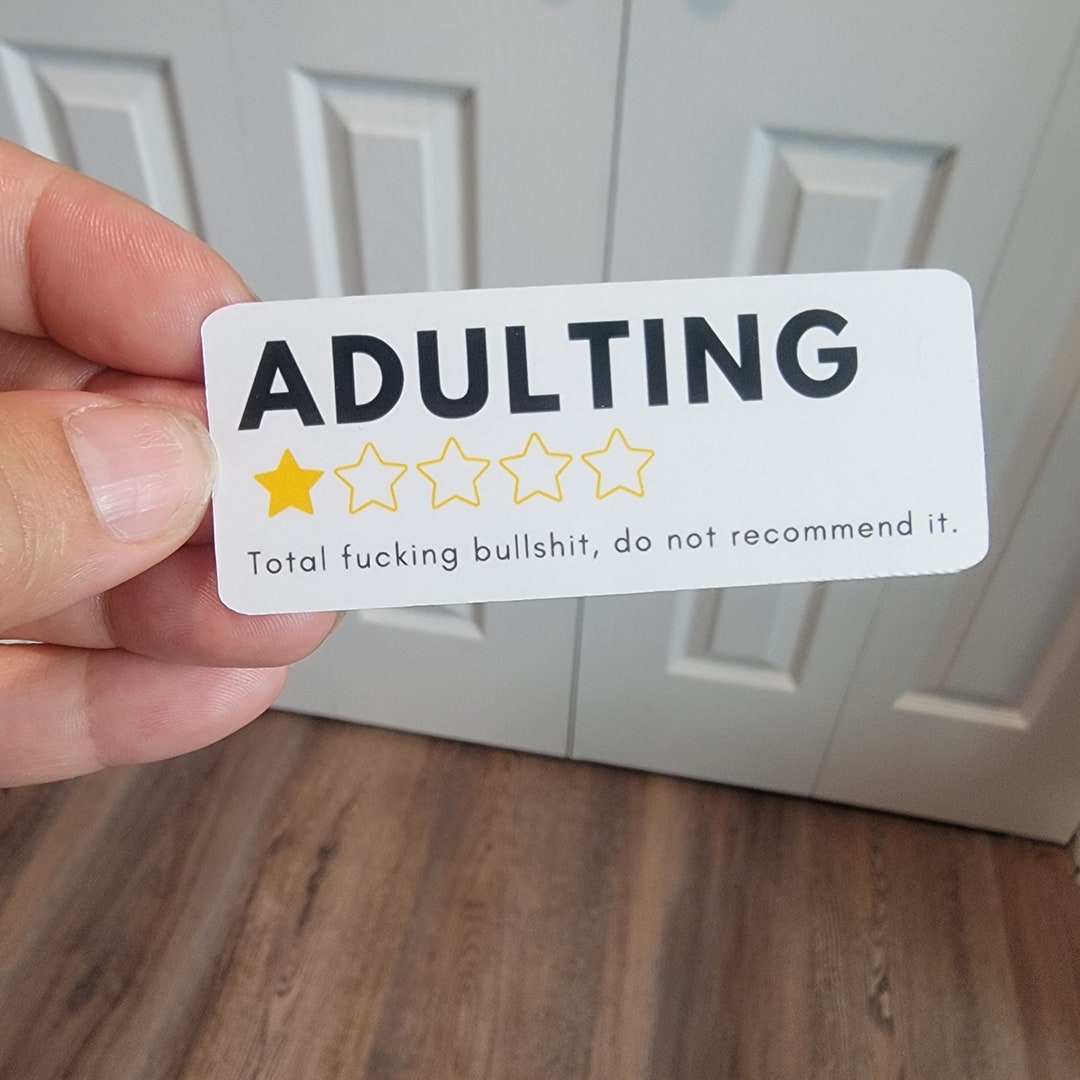 Adulting Review Sticker, One Star Review. - Etsy