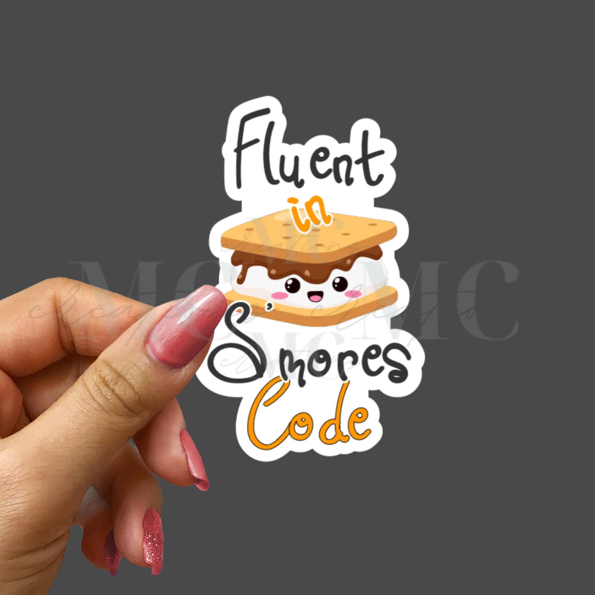 S'more Stickers, S'mores Stickers, Happy S'mores, Smile, Morris Code, S ...