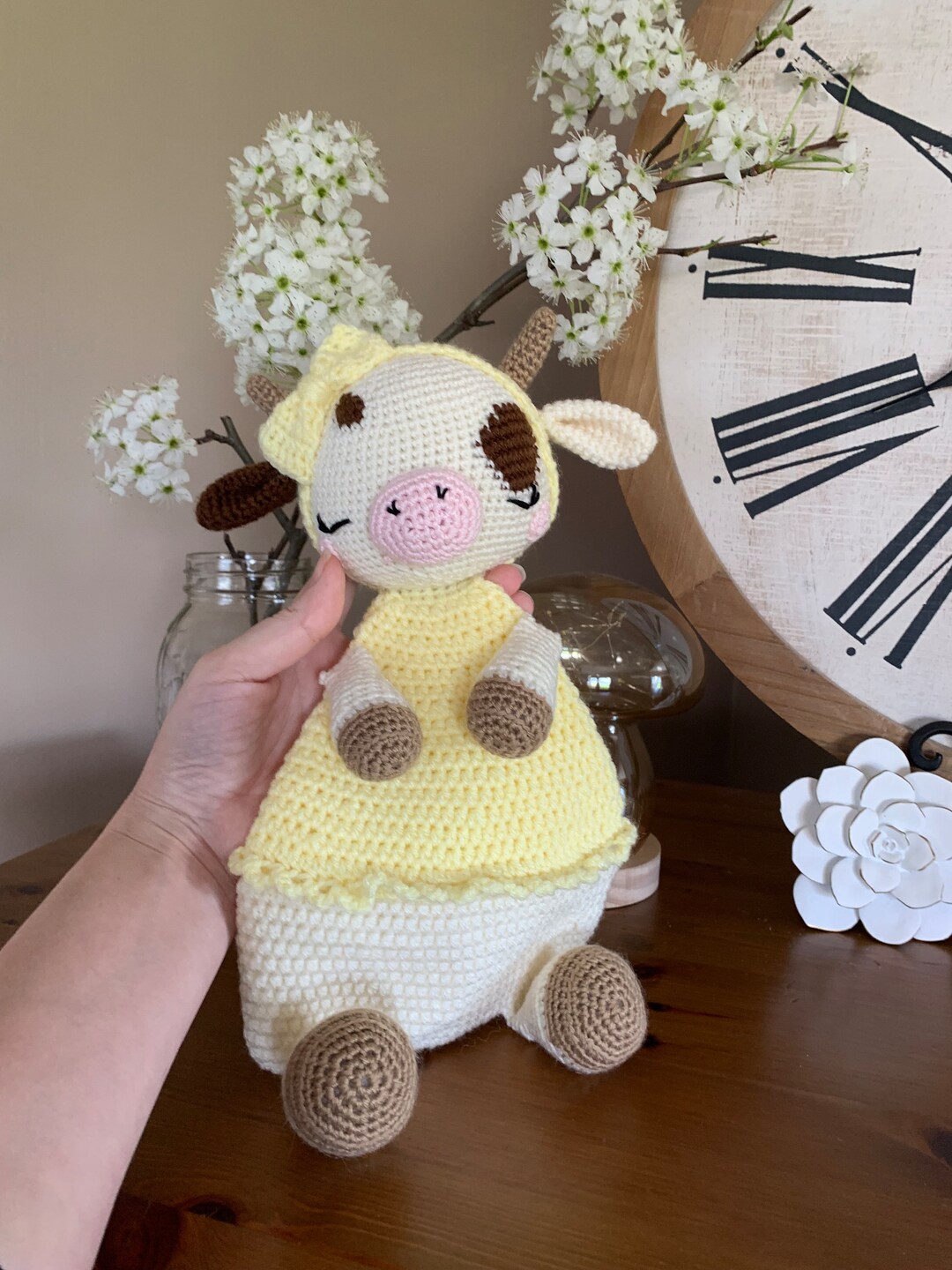 Super Cute Cow Lovey Crochet Amigurumi Baby Girl Cow - Etsy