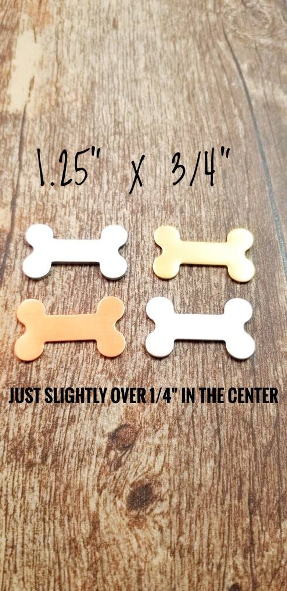 Dog Bone Blank Dog Bone Blanks Aluminum bone blanks Copper | Etsy España