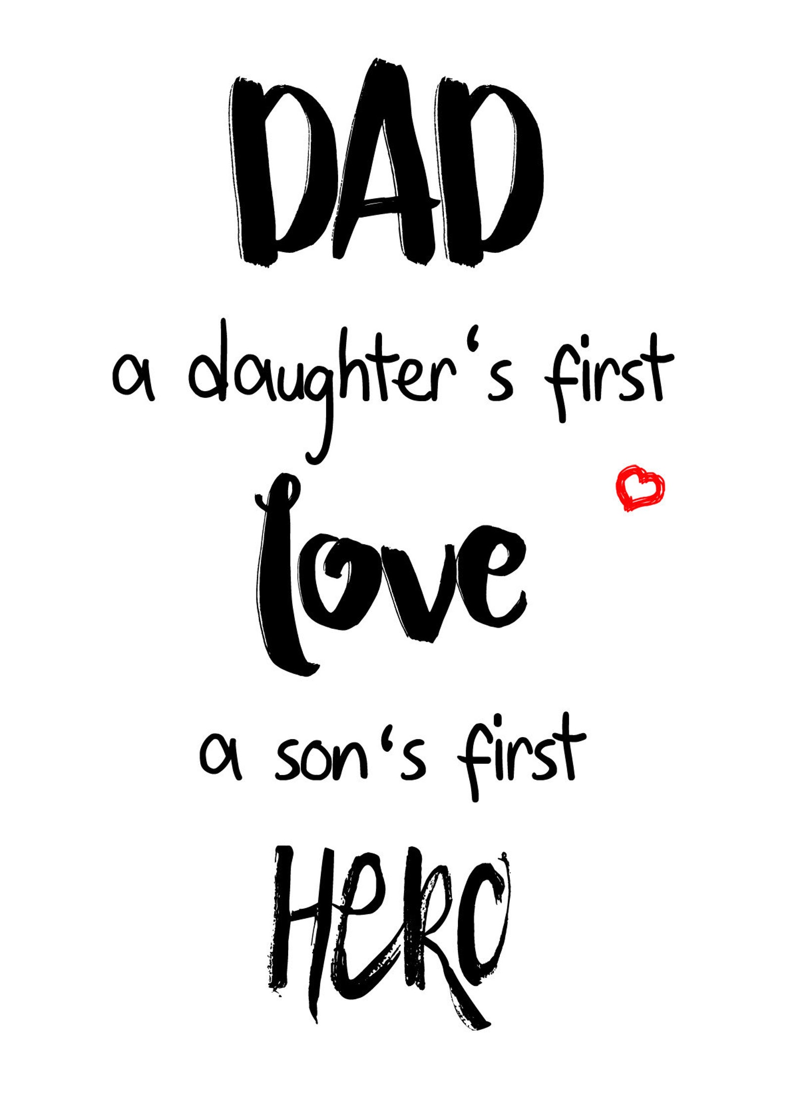 Son First Hero Daughters First Love Fathers Day T Dad Etsy