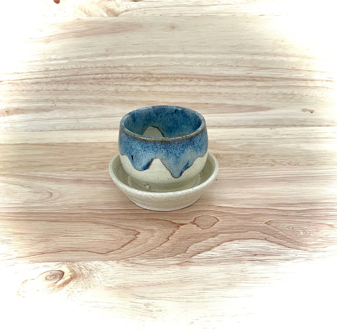 Little Pottery Plant Pot With Drain Holes // Ceramic Stoneware Clay ...