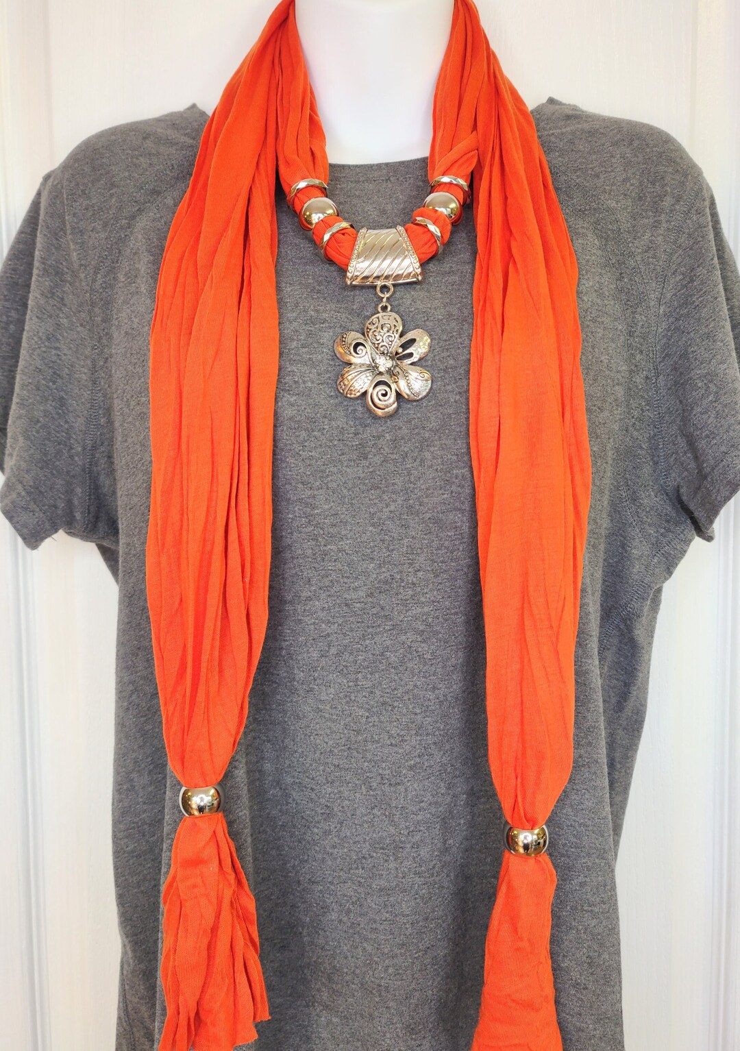 Jeweled Pendant Fashion Scarves With Scarf Ring Slide and - Etsy Canada