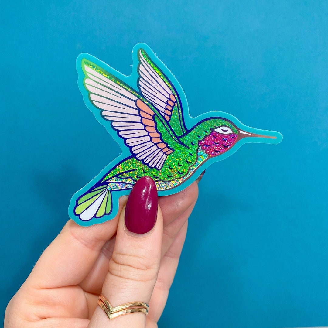 Hummingbird Sticker Hummingbird Decal Holographic Glitter - Etsy